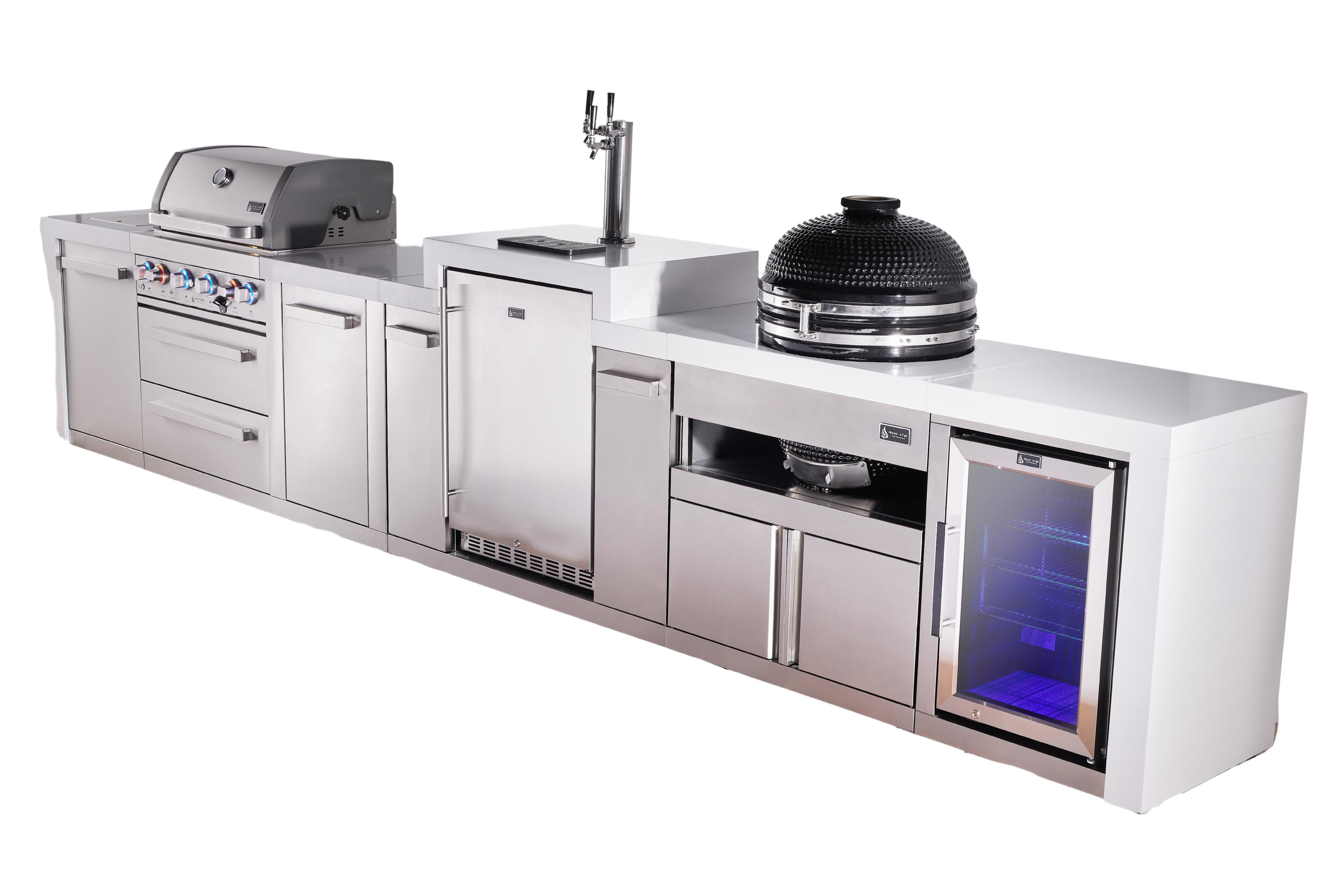 Mont Alpi Premium 4-burner 188" Deluxe Stainless Steel Island Modular Outdoor Kitchen Island Bbq ...